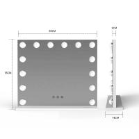 China Aluminum Hollywood Vanity Mirror with 15 Dimmable LED Bulbs, 12V Voltage, Custom Sizes for Bathroom and Salon for sale