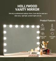 China Aluminum Hollywood Vanity Mirror with 15 Dimmable LED Bulbs, 12V Voltage, Custom Sizes for Bathroom and Salon for sale