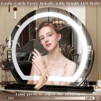 China Customized Round LED Makeup Mirror 12V with 3000K-6000K Adjustable Color Temperature and 50,000 Hour Lifespan for sale