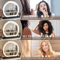 China Customized Round LED Makeup Mirror 12V with 3000K-6000K Adjustable Color Temperature and 50,000 Hour Lifespan for sale