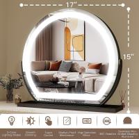 China Customized Round LED Makeup Mirror 12V with 3000K-6000K Adjustable Color Temperature and 50,000 Hour Lifespan for sale