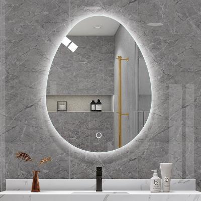 China Frameless LED Oval Bathroom Mirror 3000K-6000K with Touch Sensor, 12V Voltage, 50,000-Hour LED Lifespan for sale
