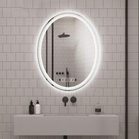 China Frameless LED Oval Bathroom Mirror 3000K-6000K with Touch Sensor, 12V Voltage, 50,000-Hour LED Lifespan for sale