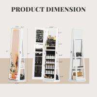 China LED Full Length Mirror Jewelry Cabinet with 108 Earring Slots, 78 Ring Slots, Dimmable Lighting and Lockable Storage for sale