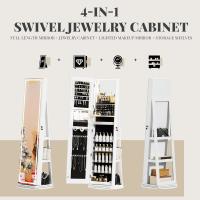 China LED Full Length Mirror Jewelry Cabinet with 108 Earring Slots, 78 Ring Slots, Dimmable Lighting and Lockable Storage for sale