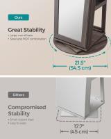 China Brown 360° Swivel Jewelry Cabinet with Full-Length Mirror - 108 Earring Slots, 36 Necklace Hooks & LED Lighting for sale