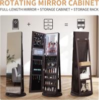 China Frameless Full Length Mirror Cabinet with 108 Earring Slots, 36 Necklace Hooks and Dimmable LED Lighting - Custom Wood Design for sale
