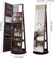 China Frameless Full Length Mirror Cabinet with 108 Earring Slots, 36 Necklace Hooks and Dimmable LED Lighting - Custom Wood Design for sale