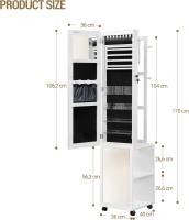 China Modern Wood Full Length Mirror Cabinet with 108 Earring Slots and 36 Necklace Hooks - Frameless Jewelry Storage for sale
