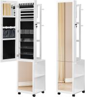 China Modern Wood Full Length Mirror Cabinet with 108 Earring Slots and 36 Necklace Hooks - Frameless Jewelry Storage for sale