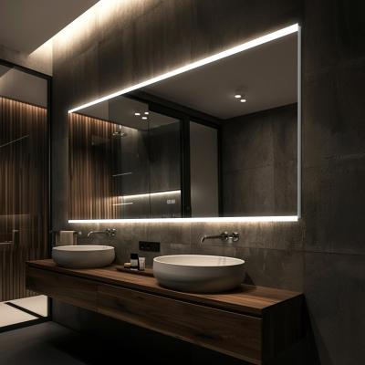 China 3200K LED Anti-Fog Bathroom Mirror with Stainless Steel Frame - 12V, Custom Sizes, 50,000 Hour Lifespan for sale