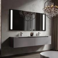 China 3200K LED Anti-Fog Bathroom Mirror with Stainless Steel Frame - 12V, Custom Sizes, 50,000 Hour Lifespan for sale
