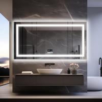 China Custom LED Bathroom Mirror 12V with Waterproof Shatterproof Design, 3000K-6000K CCT & 50,000 Hour Lifespan for sale