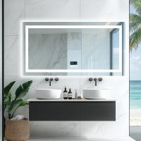 China Custom LED Bathroom Mirror 12V with Waterproof Shatterproof Design, 3000K-6000K CCT & 50,000 Hour Lifespan for sale