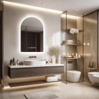 China 36x48 Inch Custom LED Bathroom Mirror with Anti-Fog, 3000K-6000K CCT, 12V Operation for Hotels and Commercial Use for sale
