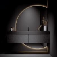 China Custom LED Hotel Bathroom Mirror 12V 3000K-6000K with Anti-Fog, Bluetooth & Motion Sensor for sale