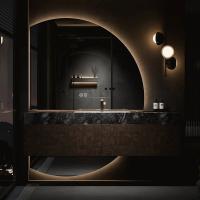 China Custom LED Hotel Bathroom Mirror 12V 3000K-6000K with Anti-Fog, Bluetooth & Motion Sensor for sale