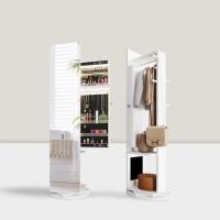 China Modern Full Length Jewelry Mirror Cabinet with LED Lighting and Storage - 3 Color Modes, Tri-Fold Mirror for sale