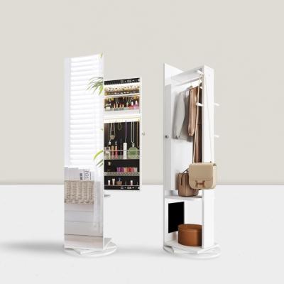 China Modern Full Length Jewelry Mirror Cabinet with LED Lighting and Storage - 3 Color Modes, Tri-Fold Mirror for sale