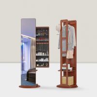 China Lockable Modern Full-Length Mirror Jewelry Cabinet with LED Lighting and Velvet Storage - Pre-Assembled Design for sale
