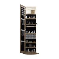 China Full Length Mirror Jewelry Cabinet with 3 Shelves HD Glass Mirror Makeup Storage 150cm for sale
