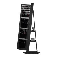 China Full Length Mirror Jewelry Cabinet 60cm with LED Lights Lockable Storage and 3 Shelves for sale