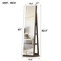 China Lockable Full Length Jewelry Armoire Mirror with Velvet Drawers and Vertical Hooks 140cm for sale