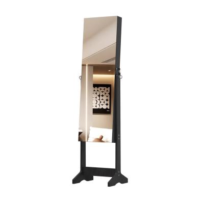 China Lockable Jewelry Mirror Cabinet with Adjustable Full Length Mirror and Bluetooth Speakers 120cm for sale