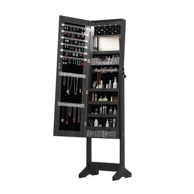 China Full Length Mirror Jewelry Cabinet MDF Custom Color Velvet Lined Storage 160x40cm for sale