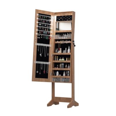 China Lockable Jewelry Mirror Cabinet 60x18cm with Anti-Fog Anti-Glare Mirror and Motion-Sensor LED Lighting for sale