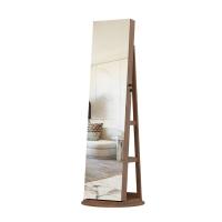 China Modern Full Length Mirror Jewelry Cabinet with 3 Back Shelves, LED Lighting and Dual-Lock Security System for sale