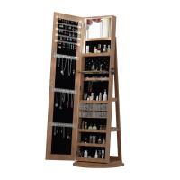 China Lockable Modern Full-Length Mirror Jewelry Cabinet with LED Lighting and Velvet Storage - Pre-Assembled Design for sale