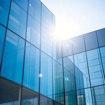 China Coated Low E Glass 12mm 15mm Tempered Glass Curtain Wall Solutions for sale