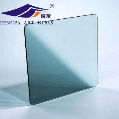 China Colorful Gradient Tempered Glass 6+6mm Curved Glass Railing Customized for sale