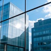China Modern Low E Coated Float Reflective Glass Curtain Wall Architecture Panel for sale