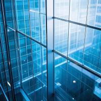 China Modern Low E Coated Float Reflective Glass Curtain Wall Architecture Panel for sale