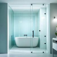 China Luxurious 12mm Tempered Glass Shower Room Modern Bathroom Toughened Glass for sale