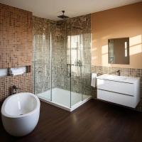 China Customizable Tempered Float Glass Application Stylish Shower Room Glass Wall for sale