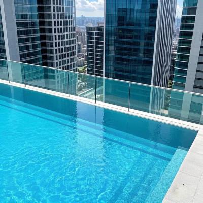 China Protective Tempered Float Safety Glass For Pool Shower Room Enclosures for sale