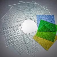 China 4mm - 10mm Embossed Decorative Glass Panel Unique Patterns For Bathroom for sale