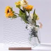 China 4mm - 10mm Embossed Decorative Glass Panel Unique Patterns For Bathroom for sale