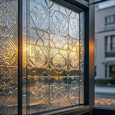 China Decorative Patterned Textured Glass Mild Physique Building Doors Windows Partition Panel for sale