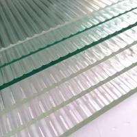 China Embossed Geometric Patterned Tempered Decorative Glass Panel For Interior Wall Partition Application for sale