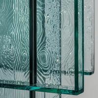 China Embossed Geometric Patterned Tempered Decorative Glass Panel For Interior Wall Partition Application for sale