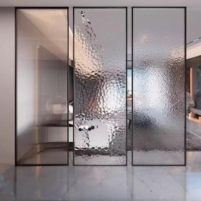 China Curved 10mm Ultra White Water Cube Explosion Proof Decorative Glass Partition Indoor Sound Insulation Impact Resistance for sale
