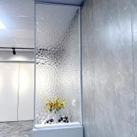 China Curved 10mm Ultra White Water Cube Explosion Proof Decorative Glass Partition Indoor Sound Insulation Impact Resistance for sale