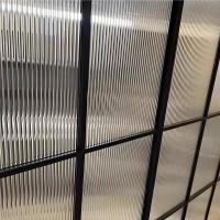 China UV Protection Curtain Wall Decorative Glass Panel 8mm Transparent Rainbow Embossed Glass for sale