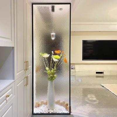 China 6mm Frosted Water Corrugated Decorative Privacy Glass Office Partition Supports CAD Drawing for sale