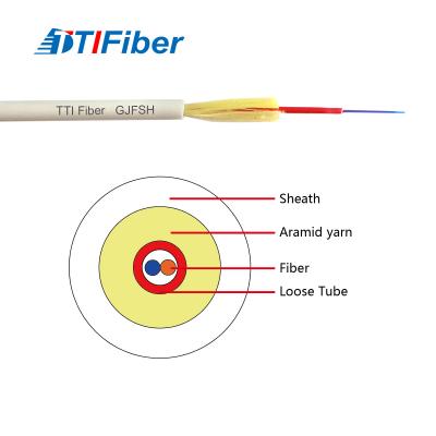 China GJFSH Indoor Non Metallic SM G652D Fiber Optic Cable 2-12 Cores for FTTH for sale