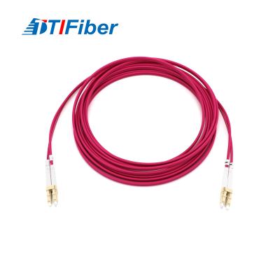 China Fiber Optic Patch Cord MM OM4 LC/UPC to LC/UPC Duplex LSZH Jumper 50/125μm for sale